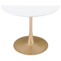 Opus Dining Table White/Gold - Midcentury - Dining Tables - by Homesquare | Houzz