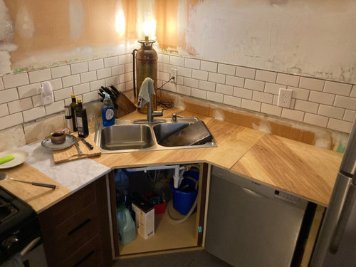 Apron front or under mount corner sink?