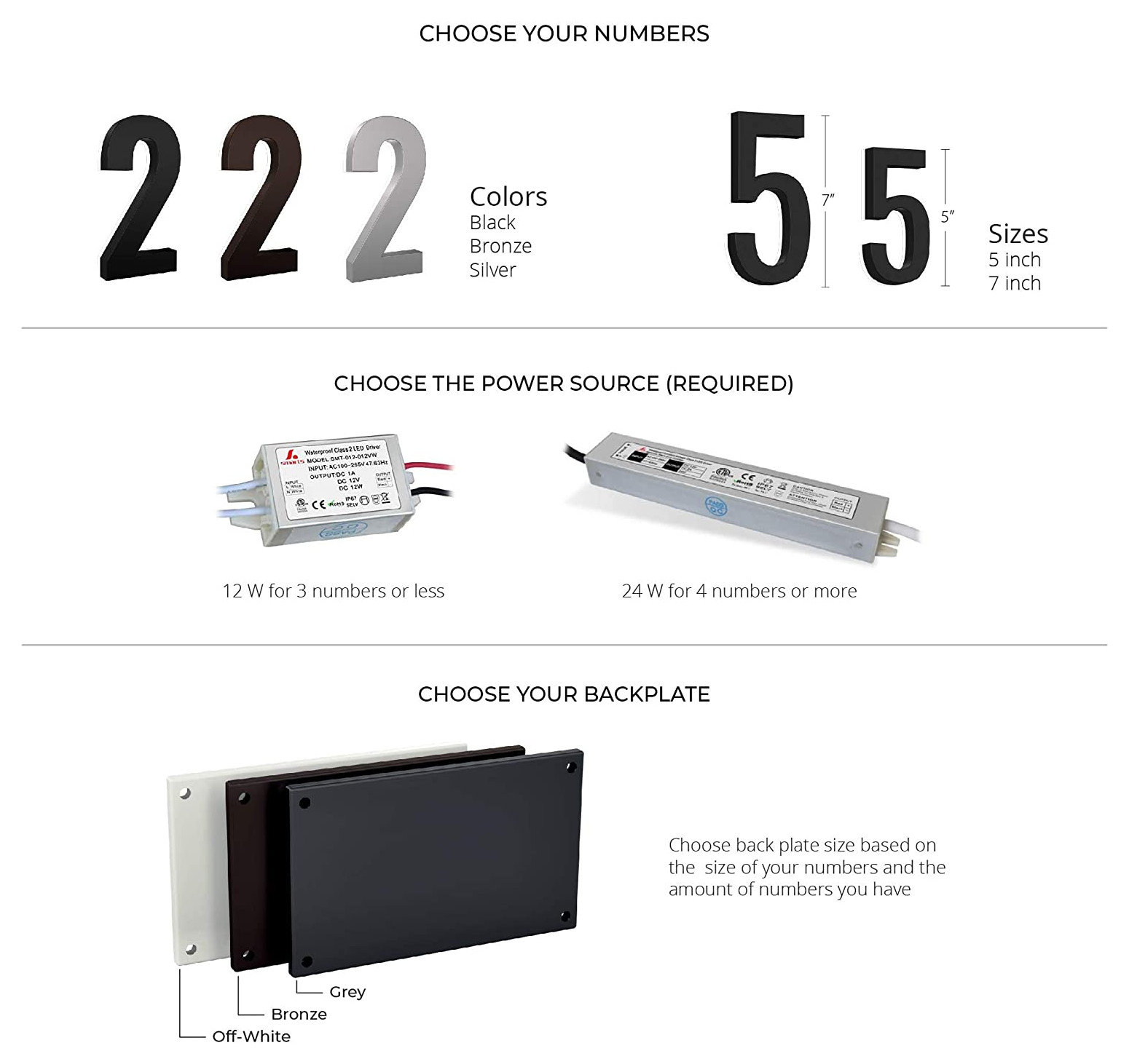 Address Numbers, 7-in. Durable ABS-Polymer, 8 - Contemporary - House ...
