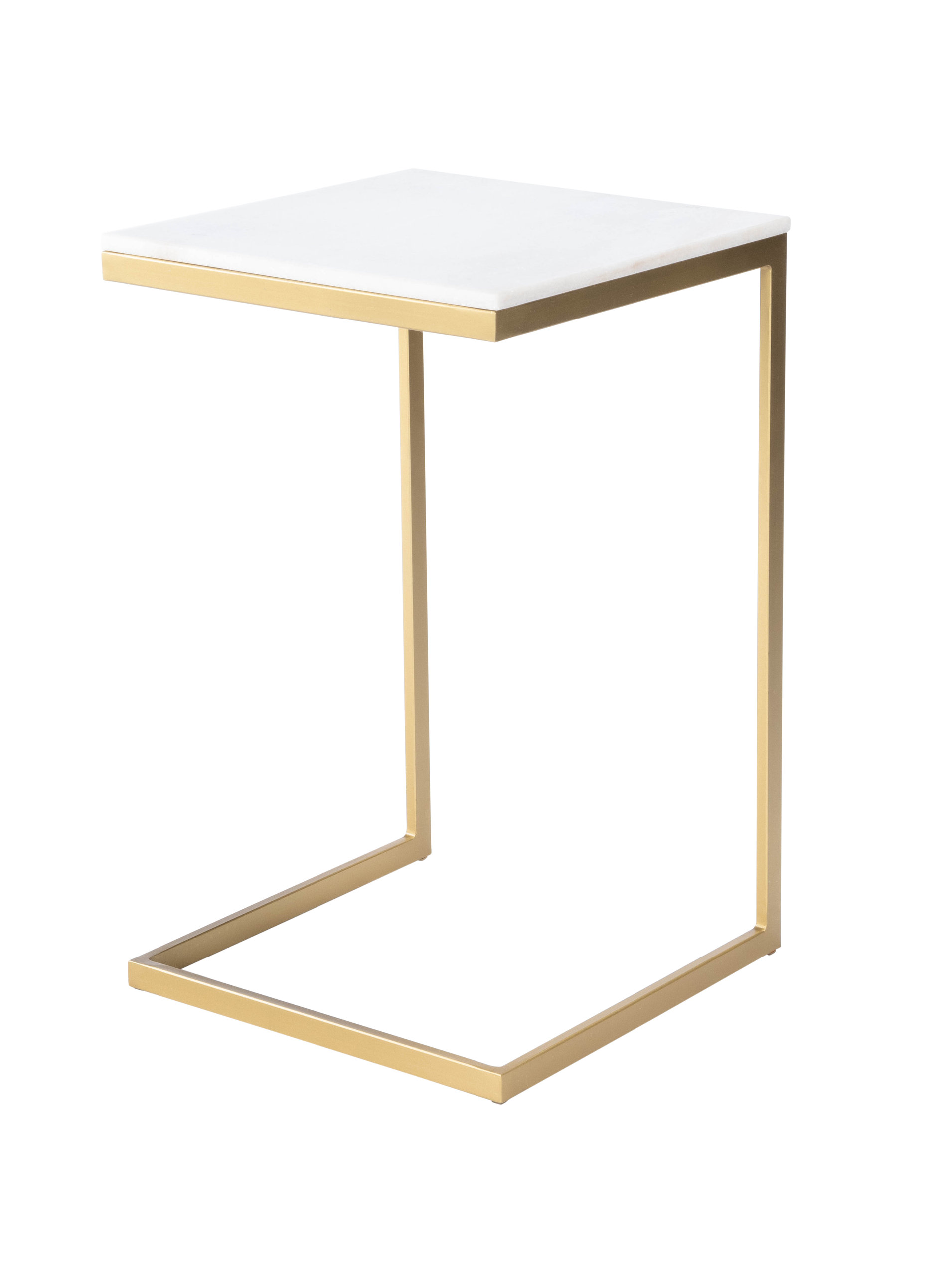 Lawler White Marble, Gold End Table, 9349025 - Contemporary - Side Tables And End Tables - by ...