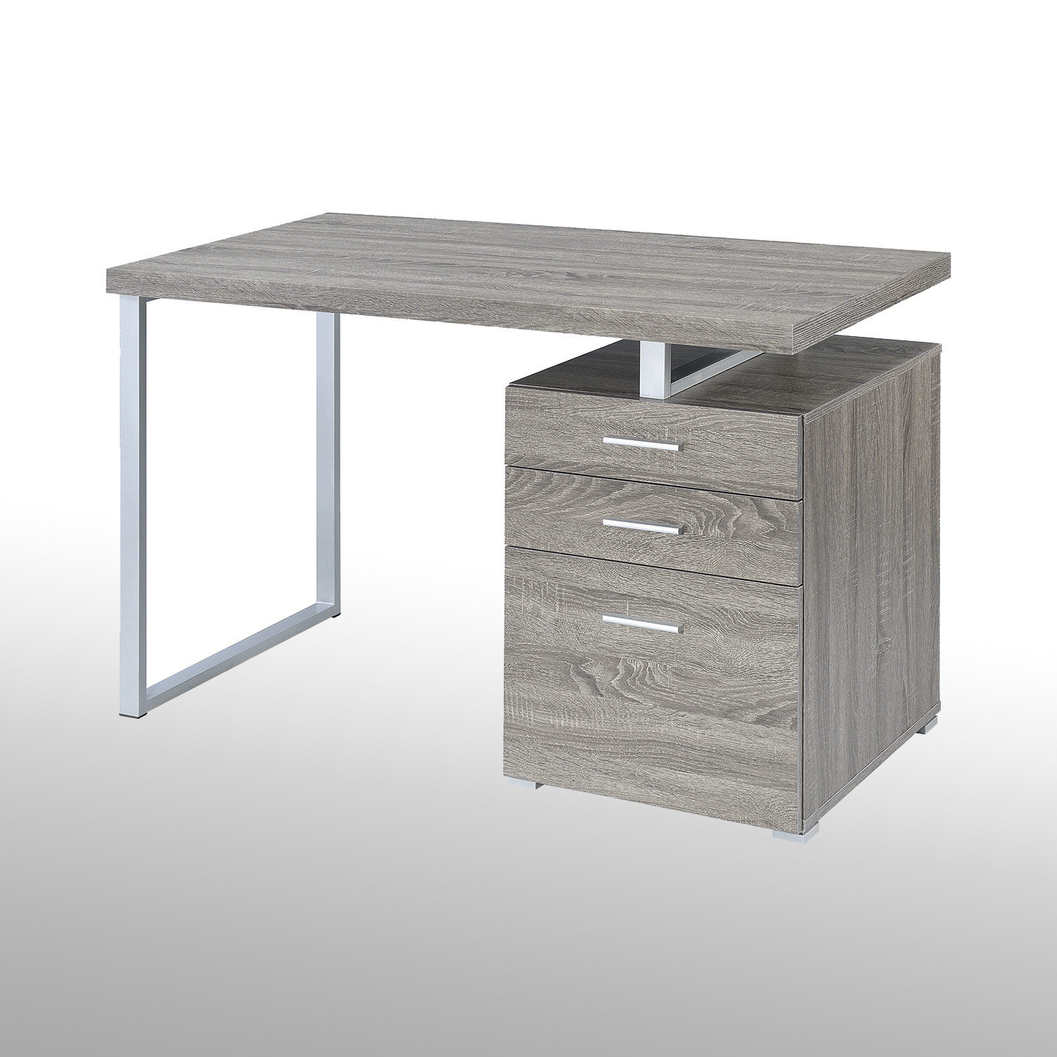 2-Drawer Office Desk, Weathered Gray - Contemporary - Desks And Hutches ...