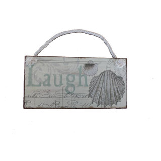 Tin Laugh Sign 8'', Decorative Metal Sign, Nautical Decor - Beach Style ...