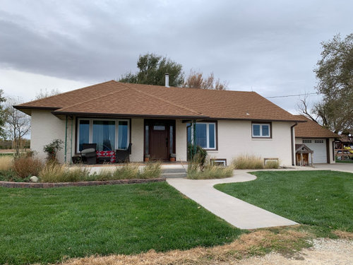 New roof color for cream house with brown trim