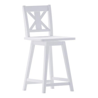 White Wash Counter Stool, White - Modern - Bar Stools And Counter ...