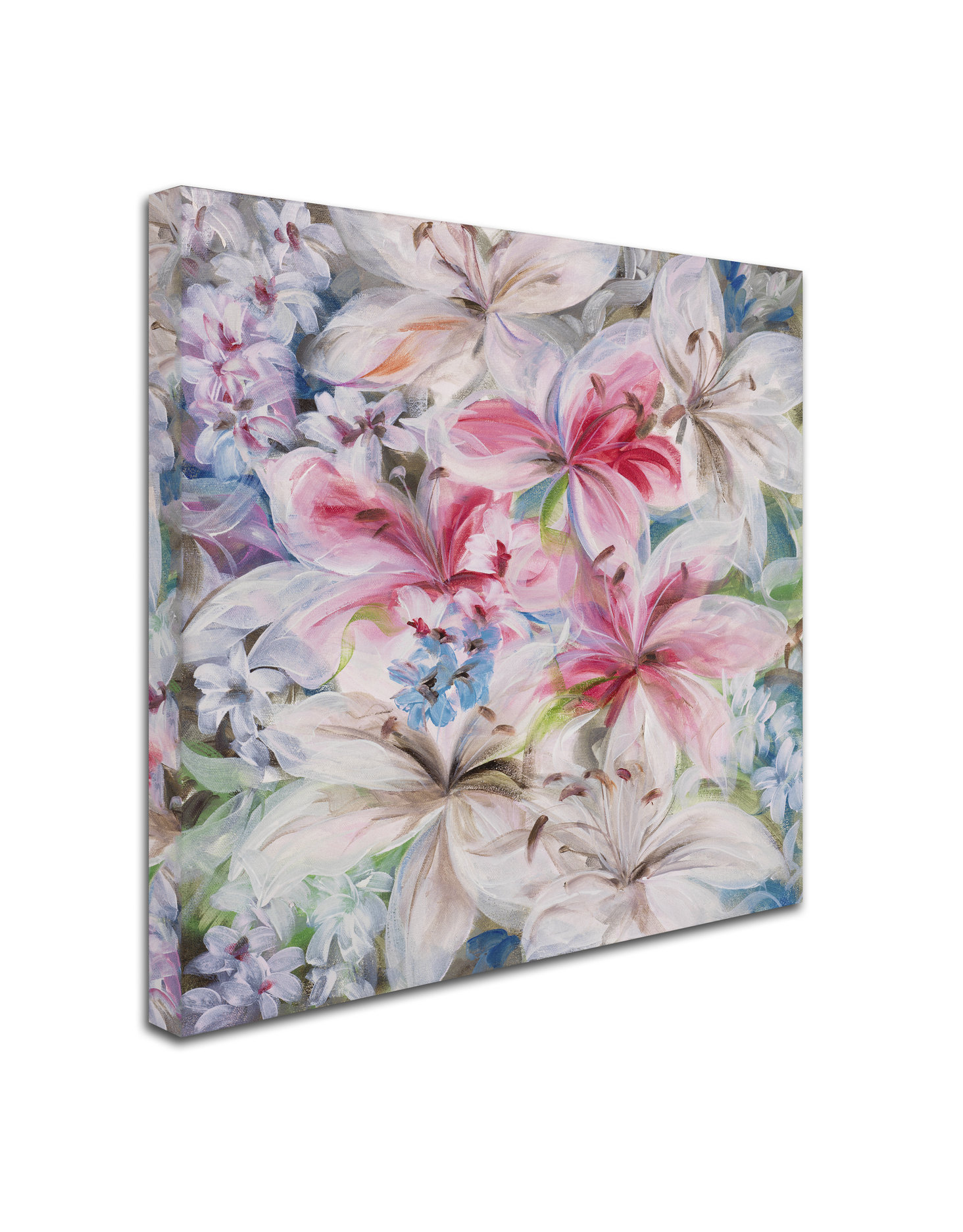 'Lily Patch' Canvas Art by Li Bo, 24" x 24" - Traditional - Prints And ...