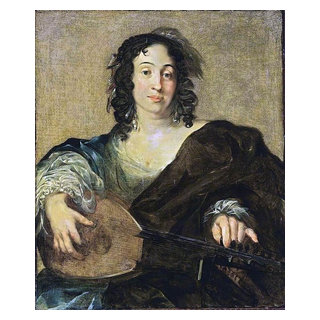 Nicolaes Berchem A Young Woman Tuning a Lute Wall Decal, 20x25 ...