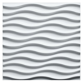 White Wave 3D Wall Panels - Modern - Wall Panels - by Dundee Deco | Houzz
