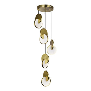 CWI LIGHTING 1206P18-5-629 LED Pendant with Brushed Brass Finish ...