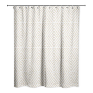 Cream Diamond Pattern 71x74 Shower Curtain - Scandinavian - Shower ...