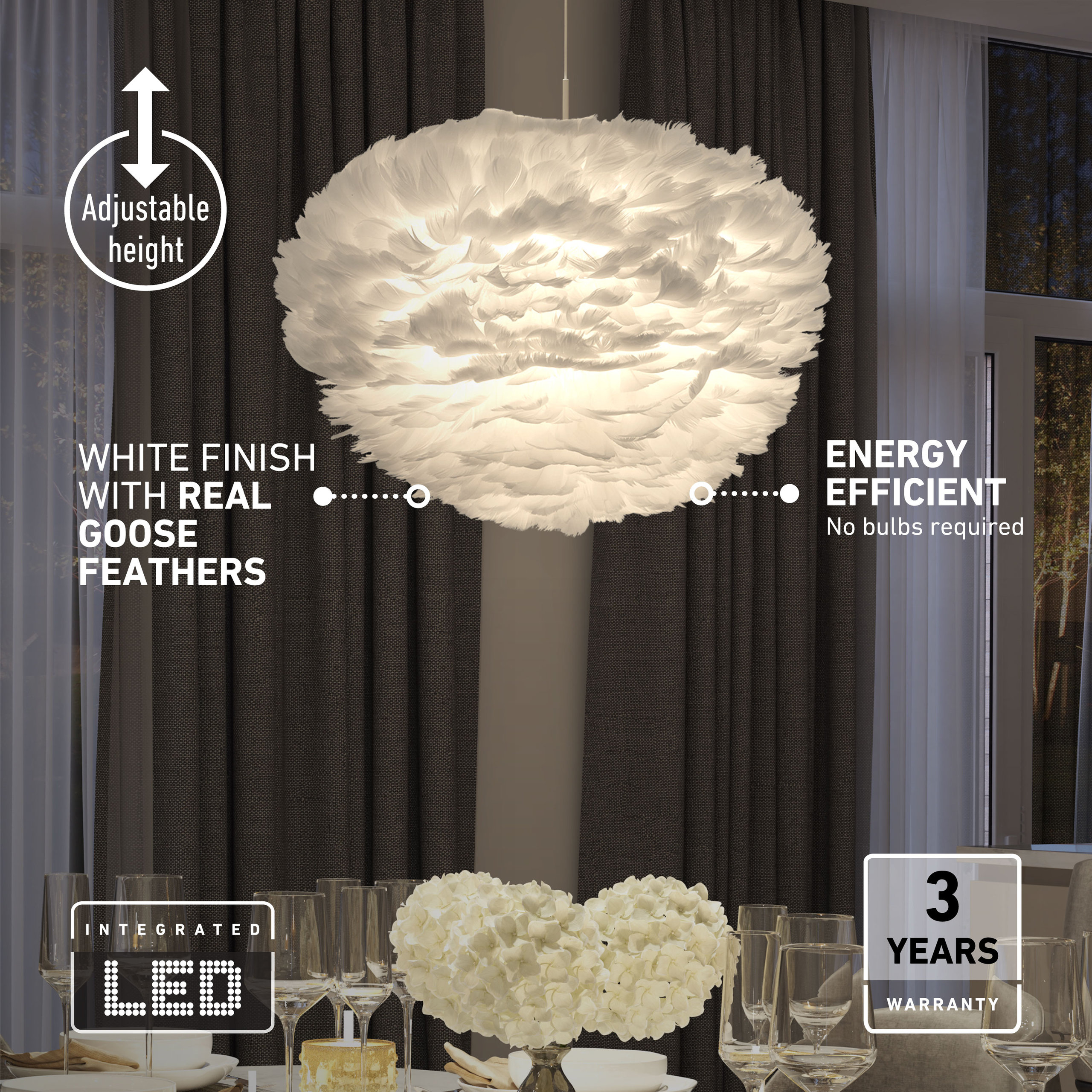 Artika Plume Modern Feathers Pendant Light Fixture - Contemporary ...