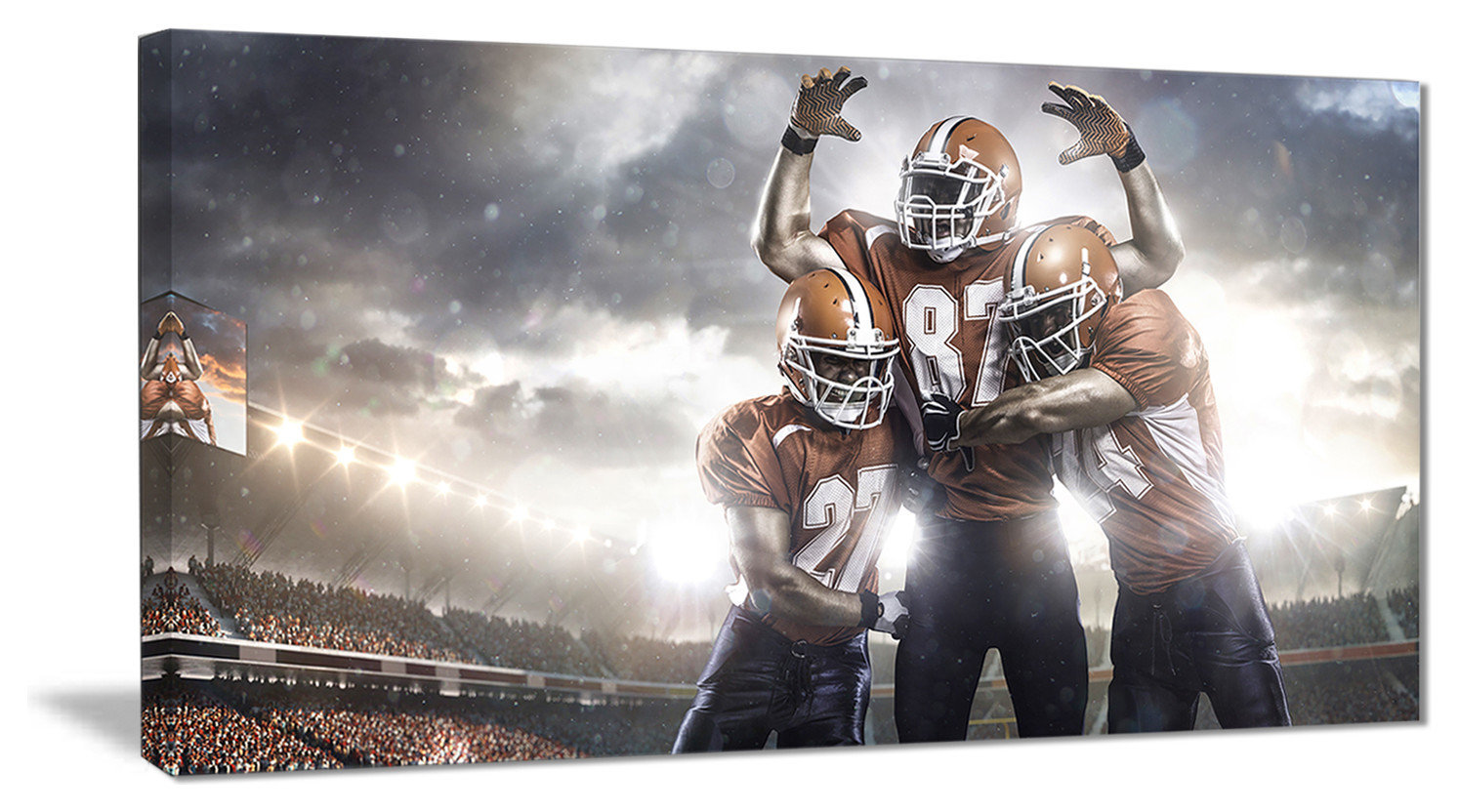 "American Football Players on Stadium" Sports Canvas Print, 40"x20 ...