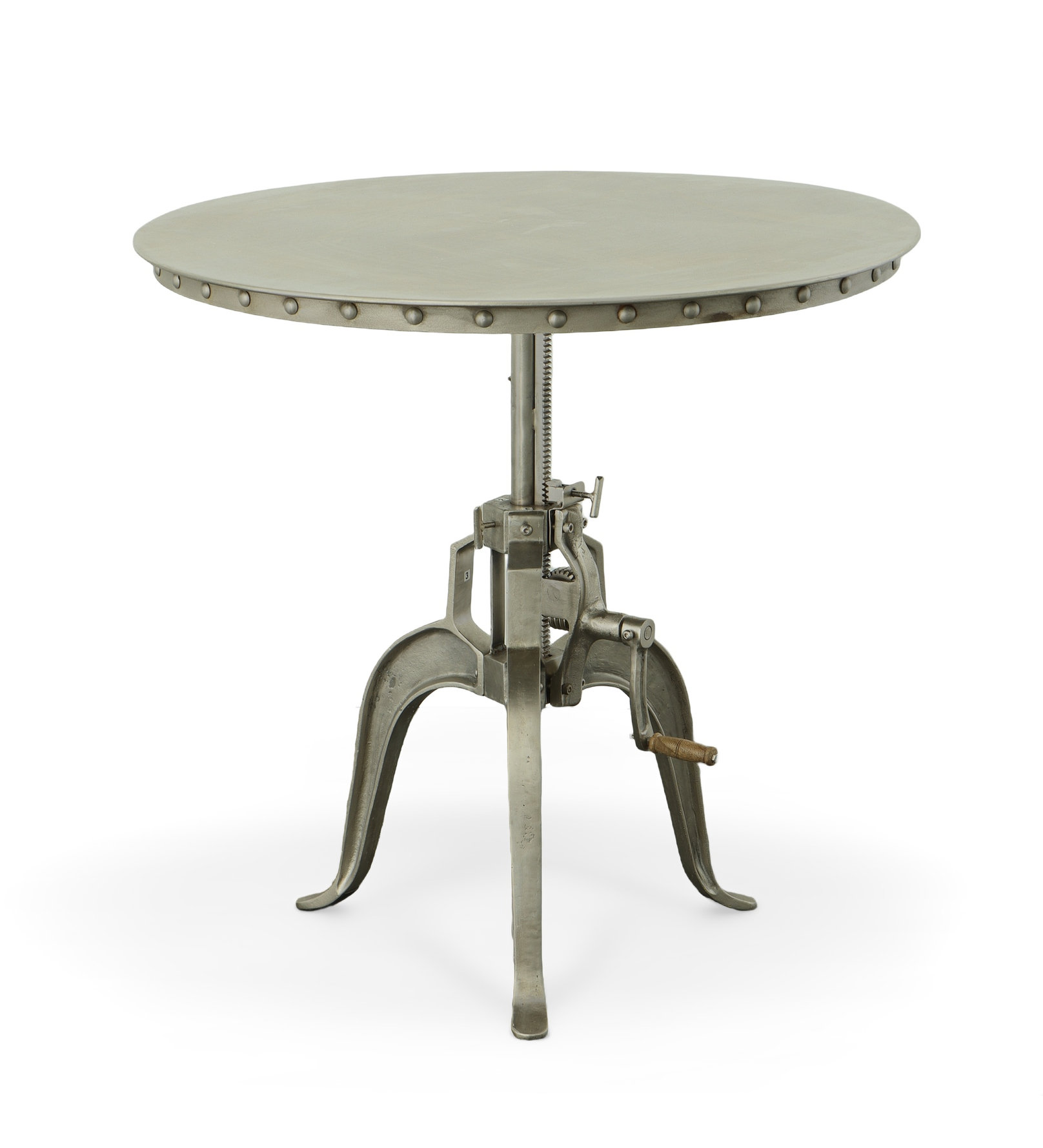 Mundra Adjustable Crank Table, Antique Nickel - Industrial - Dining ...