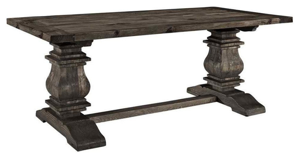 Modern Brown Column Rectangle Wood Dining Table, 78.5"Lx39.5"Wx30"H ...