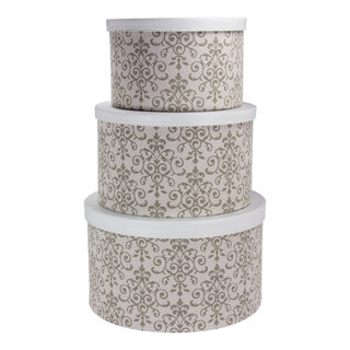 Round Hat Boxes With Lids - Traditional - Storage Bins And Boxes - by ...