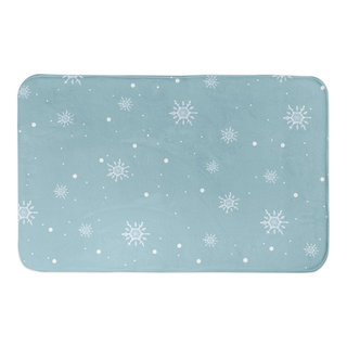 Blue Snowflake Pattern 21x34 Bath Mat, 21x34 - Contemporary - Bath Mats ...