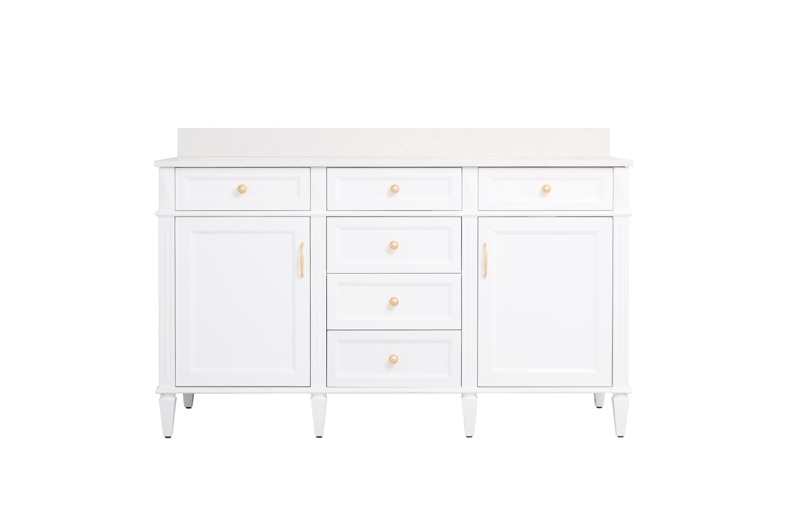 Elisa Freestanding Bath Vanity, Quartz Top, 60" - Transitional ...