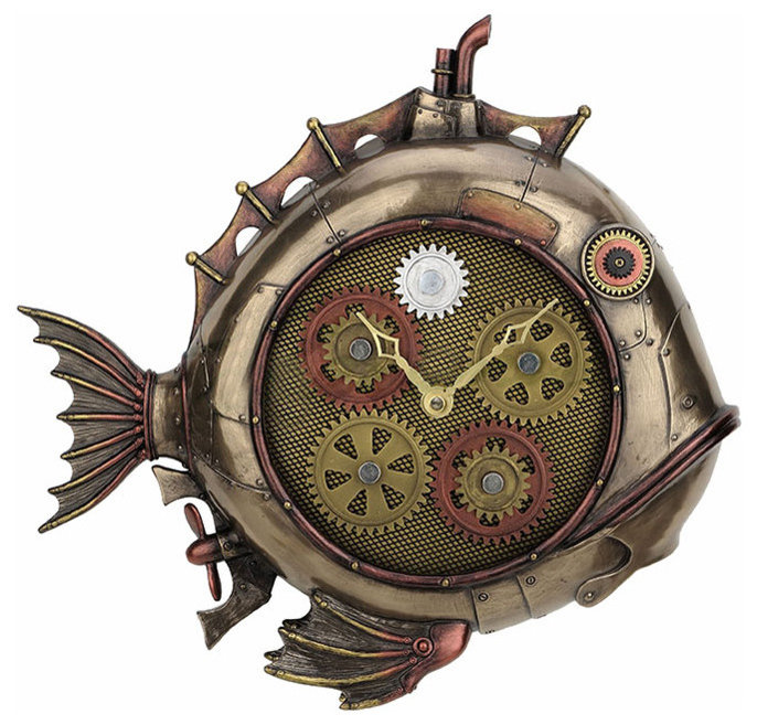 Steampunk Deep Sea Dweller Wall Clock, Animal - Beach Style - Desk And ...