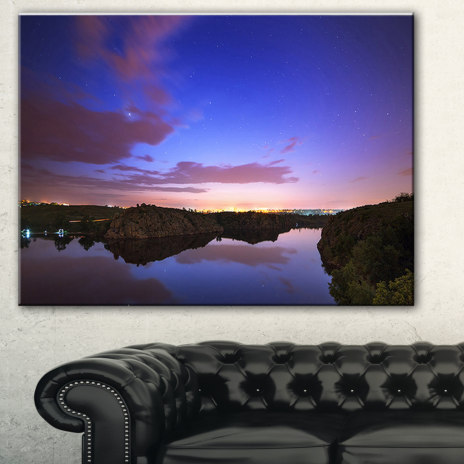 "Stars and Clouds Reflection" Landscape Photo Glossy Metal Wall Art, 28 ...