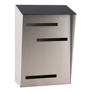 Mid Century Modern Mailbox, Tri Tone Black, Vertical Large ...