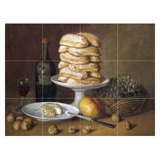 Tile Mural, Wall Backsplash Still Life With Biscuits, 6" Rialto ...
