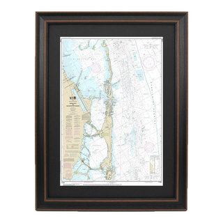 Framed Nautical Chart, Intracoastal Sands Key, Blackwater Sound, 36x25 ...