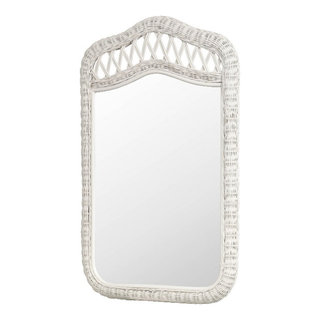 Sea Wind Florida Santa Cruz Coastal Wicker / Rattan Mirror in White ...
