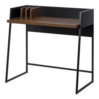 Contemporary Brown and Black Computer And Writing Desk - Industrial ...