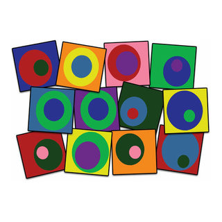 Flagship Carpets CW1862-15S12 Silly Circles Primary, Set of 12, 15"x15 ...