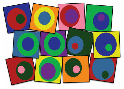 Flagship Carpets CW1862-15S12 Silly Circles Primary, Set of 12, 15"x15 ...