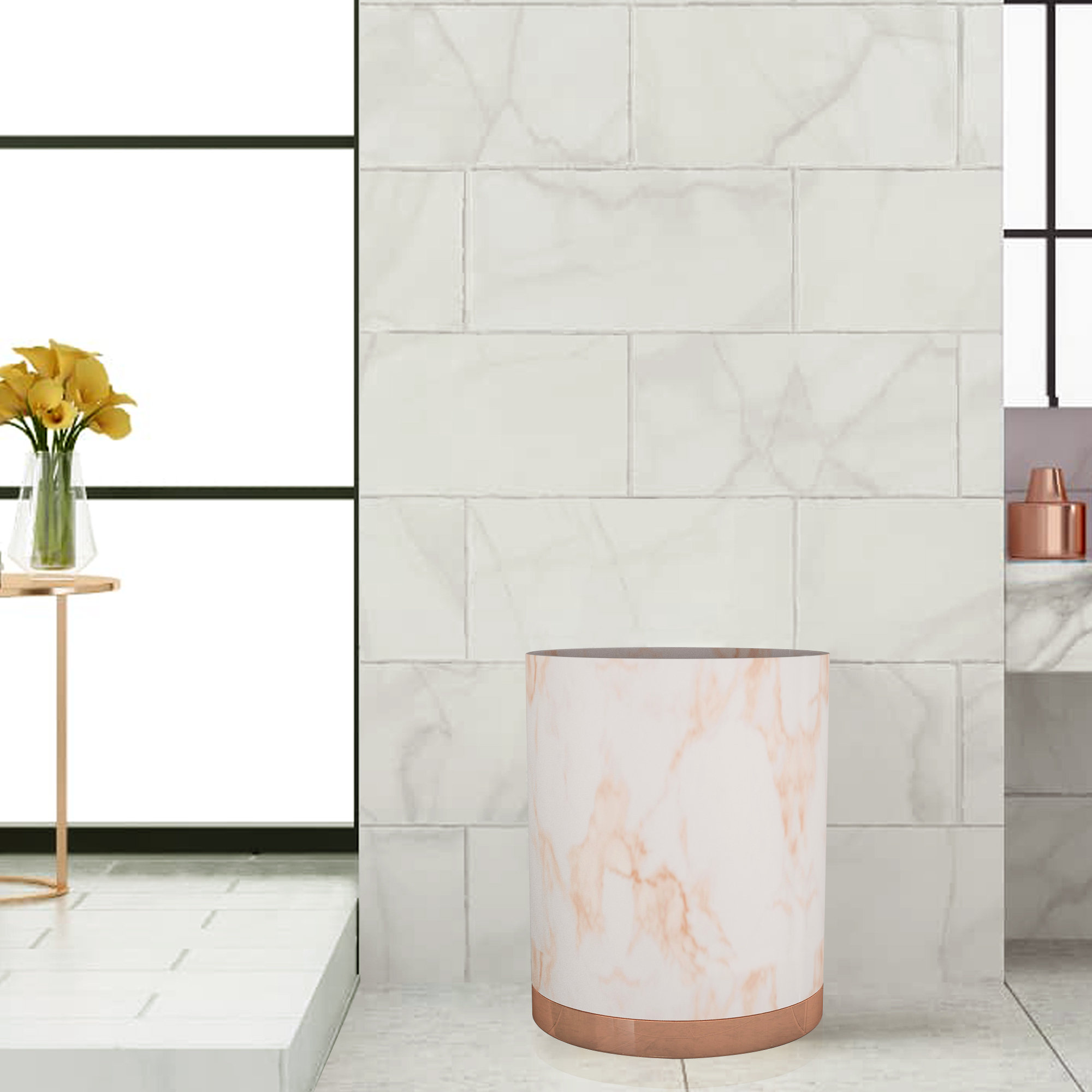 nu steel Misty Copper Collection Wastebasket Or Dustbin - Transitional ...