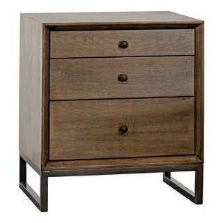 Sansa Table, 3 Drawer, Walnut - Industrial - Side Tables And End Tables ...