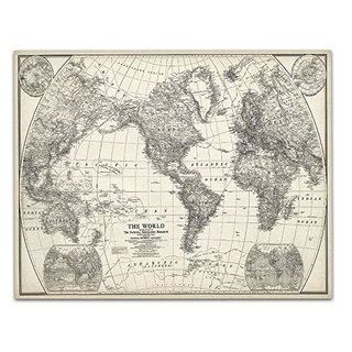 1922 World Map Art Print- 11x14 Unframed - Contemporary - Prints And ...