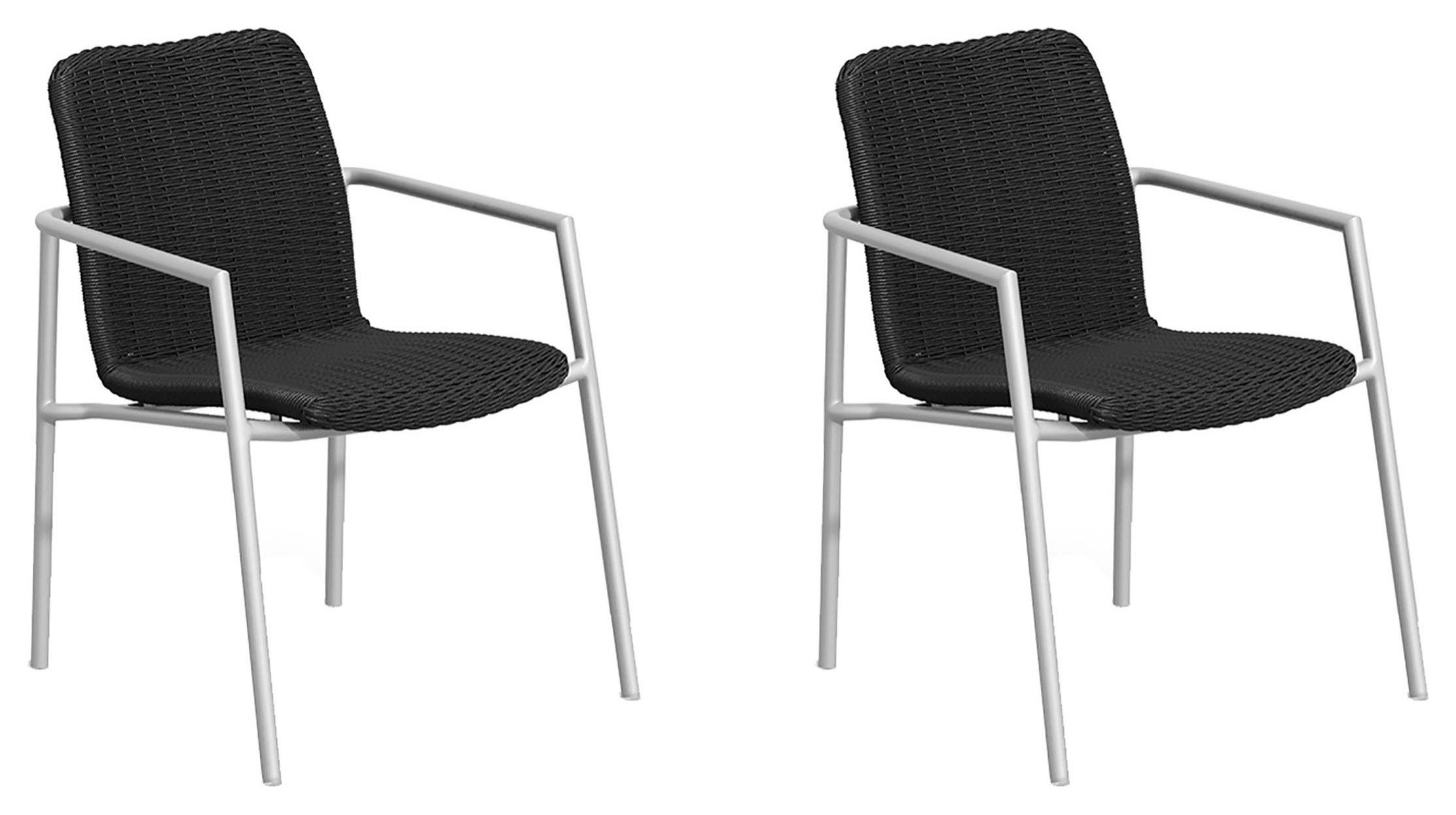 Orso Armchair, Shadow Resin Wicker, Flint Powder Coated Aluminum, Set ...