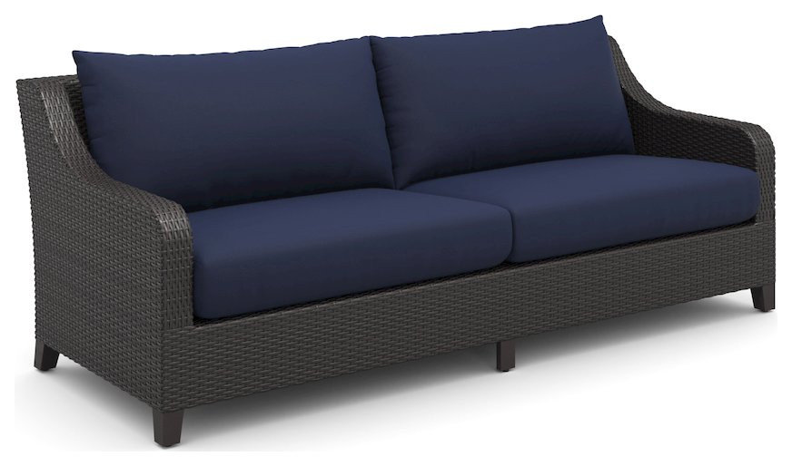 Skye 2 Pc Sofa And Slat Top Coffee Table Set-Blue - Contemporary - Bar ...