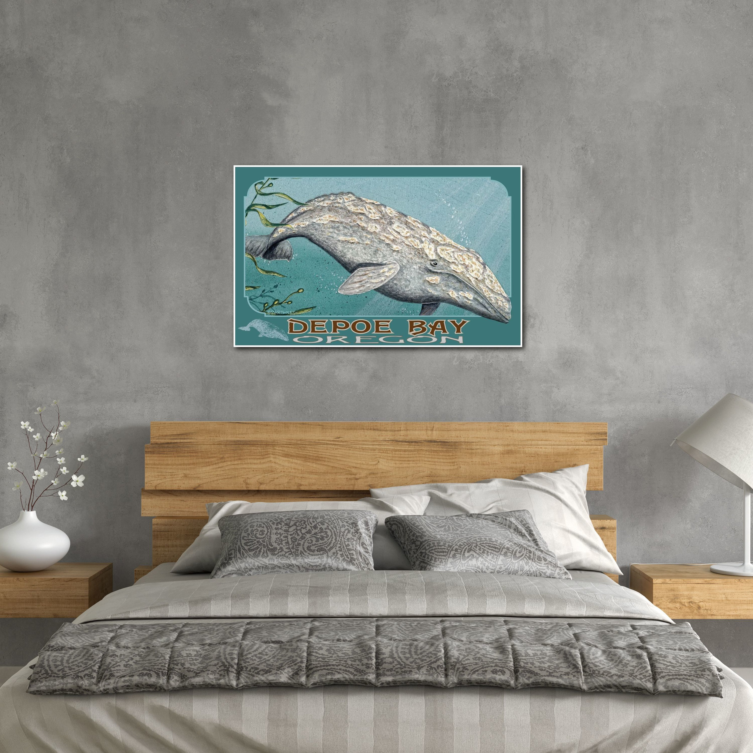 by Artist Dave Bartholet Depoe Bay Oregon Whale Art Print, 30"x45 ...