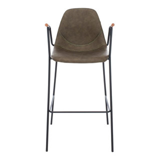 Tanner Mid Century Barstool, Olive - Contemporary - Bar Stools And ...