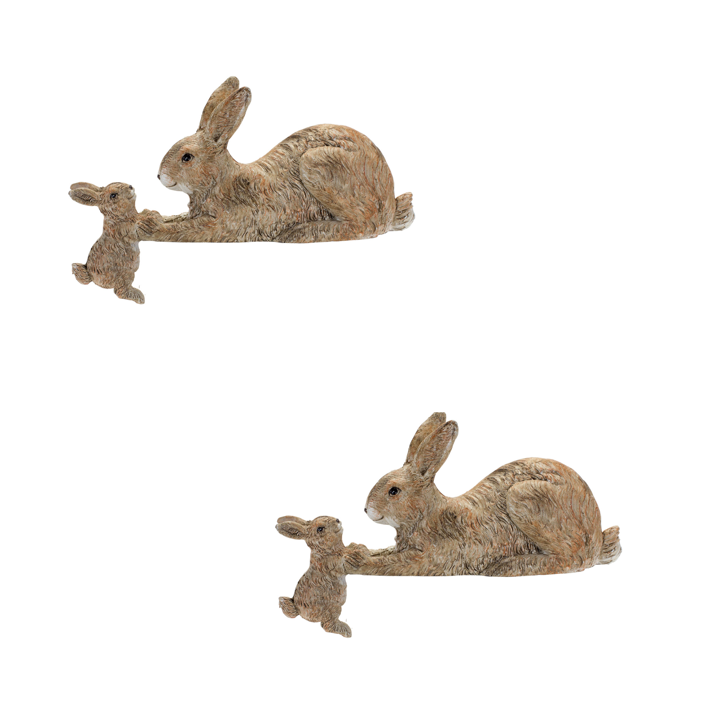 Rabbit with Bunny, 2-Piece Set - Farmhouse - Decorative Objects And ...