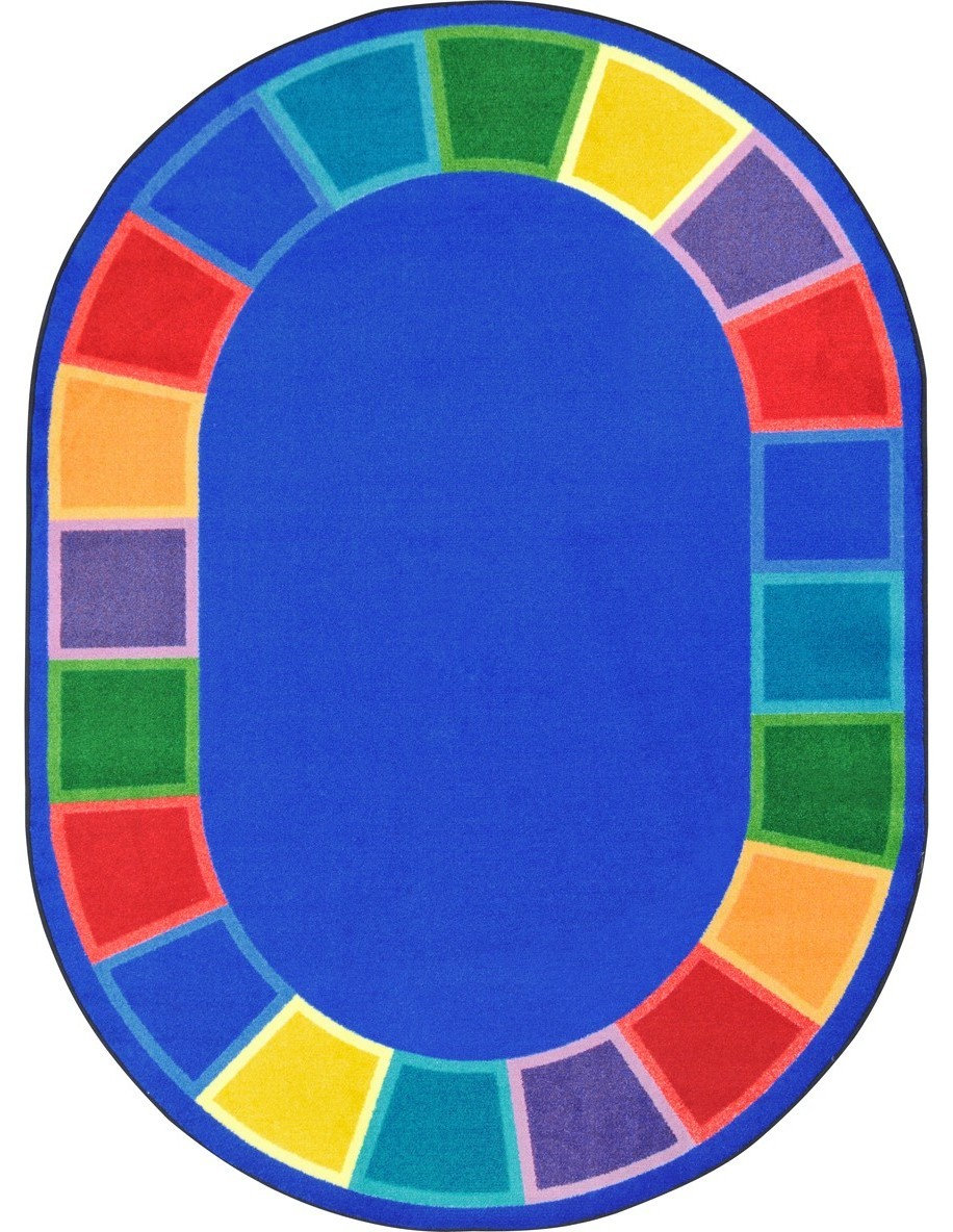 Kid Essentials, Early Childhood Color Tones Rug, 5'4" x 7'8" Oval ...