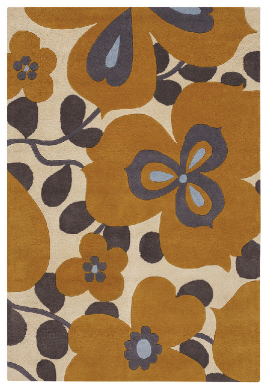 Amy Butler Amy13213 Rug, Orange/Cream/Grey/Blue, 7'9" x 10'6 ...