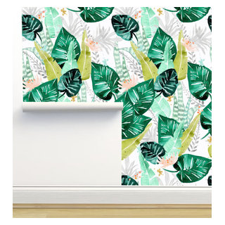 Tropical White Wallpaper, 24"x72" - Tropical - Wallpaper - by Limitless ...