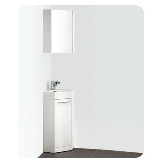 Fresca Lucido Coda 14 White Modern Corner Bathroom Vanity in Glossy ...
