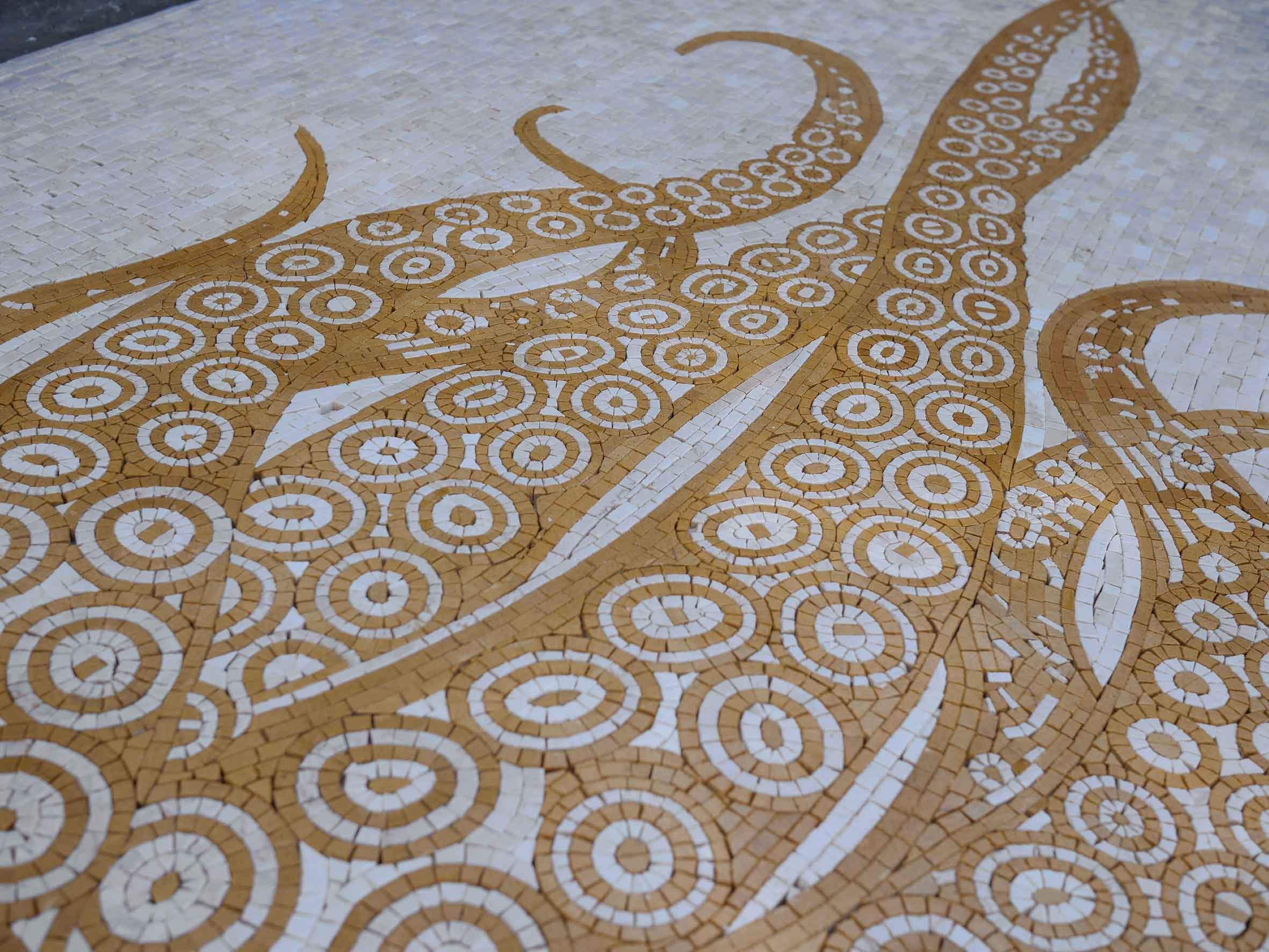 Mosaic Art - Octopus Tentacles II, 118" x 63" - Beach Style - Tile ...