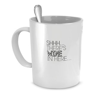 Shhh... There's Wine In Here Funny Coffee, Tea Mug - Contemporary ...