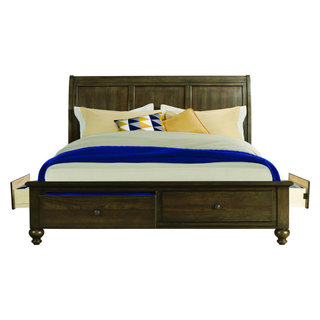 Newport Storage King Bed, Ash Brown - Traditional - Sleigh Beds - by ...
