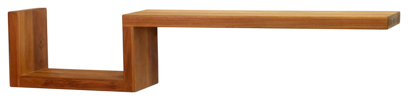 Manada™ Contemporary Teak Wall Shelf - Transitional - Display And Wall ...