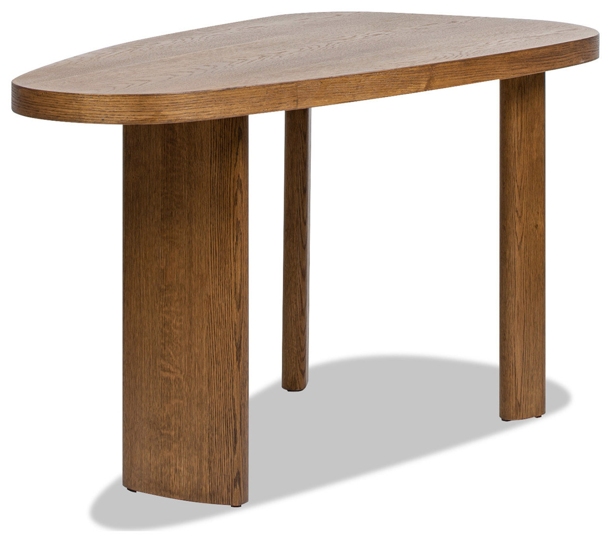 Melvin 60" Oak Wood Oblong Console Table, Cafe Brown - Transitional ...