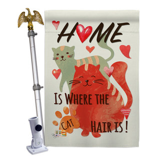Furry Cat Nature Pets House Flag Set - Modern - Flags And Flagpoles ...
