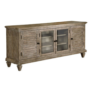 Magnussen Lancaster Rustic Dovetail Grey Entertainment Console ...