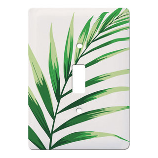 Areca Palm Single Ceramic Switchplate Cover - Tropical - Switch Plates ...