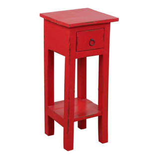 Sunset Trading Cottage Narrow Side Table, Distressed, Red - Farmhouse ...
